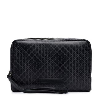 Calvin Klein Kosmetiktasche Calvin Klein Emblem Aop Coated Pouch W/ Handl LV04D1240G Schwarz