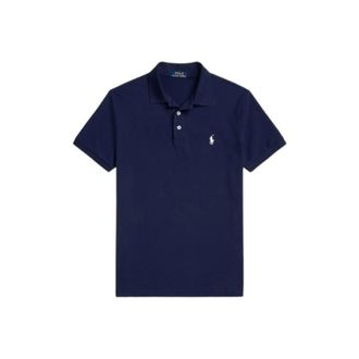 Polo Ralph Lauren Ma&szlig;geschneidertes Slim Fit Polo mit kurzen &Auml;rmeln - - Tops - Herren - Blau - 2XL