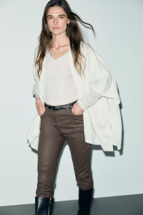 Gerard Darel Jean slim enduit - ILDA - Marron