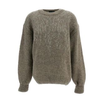 Haikure Pull &agrave; col rond orn&eacute; de sequins - Femme - Pulls - Beige - Taille: 40 FR