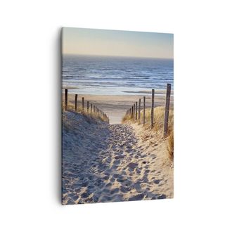 Arttor Bilder auf Leinwand Meer Strand D&uuml;ne Leinwandbild mit Rahmen 50x70cm Wandbilder Dekoration Wohnzimmer Schlafzimmer K&uuml;che Deko Gro&szlig; Wanddeko Bild Wand 