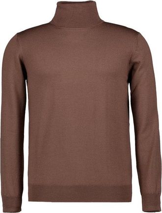 Boggi Milano Herren Pullover braun Merinowolle unifarben