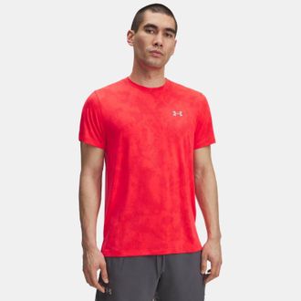 Under Armour Launch Camo Kurzarm-Oberteil für Herren Racer Rot / Reflektierend XXL