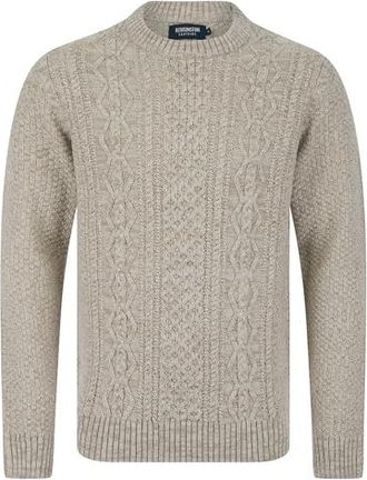 Kensington Eastside Pull &agrave; col rond en laine m&eacute;lang&eacute;e &laquo; Goldstein &raquo; pour homme, Torsion naturelle, XL