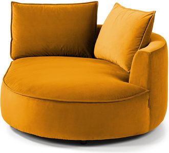 Studio Copenhagen home24 Modulottomane Orange/Orange Samt Shyla 126 x 154cm Ausrichtung rechts Modern