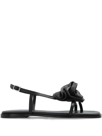 Vic Mati&eacute; Sandalen - Buckle-Fastening Slingback Sandals With Floral App - Gr. 37 (EU) - in Schwarz - f&uuml;r Damen