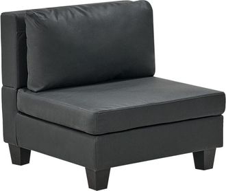 Beliani Sitzelement Schwarz Kunstleder mit Schwarzen Beinen Dicke Kissen Modern Sesselmodul Wohnzimmer Schlafzimmer Ausstattung Sitzmöbel