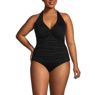 Lands End Neckholder-Tankinitop, Damen, Gr&ouml;&szlig;e:20W plus, Schwarz, Nylon-Mischung, by Lands End