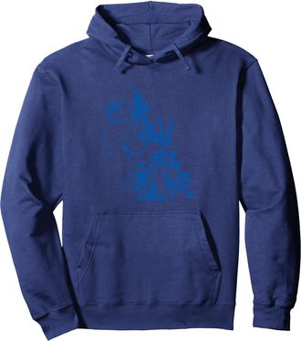 Moomin Blue Moomintroll Skifahren fliegt in Baum Wintersportspiele Pullover Hoodie