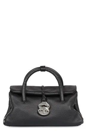 Zanellato Pebbled Leather Top Handle Bag - Black