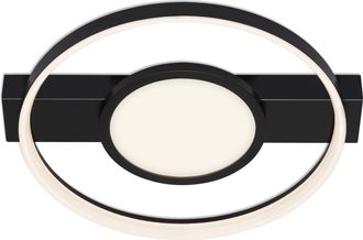 Briloner Leuchten - LED Deckenleuchte, Deckenlampe dimmbar, inkl. Mittelbeleuchtung, inkl. Memoryfunktion, 33 Watt, 3.100 Lumen, 3.000 Kelvin, Schwarz, 435x395