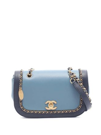 Chanel sac port&eacute; &eacute;paule Lovely Chains Flap (2019) - Bleu