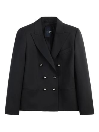 Fay blazer &agrave; boutonni&egrave;re crois&eacute;e - Noir