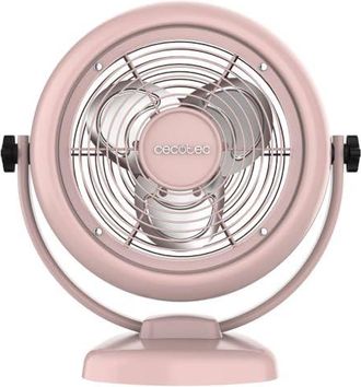 Cecotec Tischventilatoren EnergySilence 800 RetroDesk Pink, 20 W Leistung, Durchmesser 20 cm, 3 aerodynamische Fl&uuml;gel, 2 Geschwindigkeiten, robuste und stabil