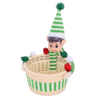 CHICIRIS Elf Xmas Zuckerkorb, Hervorragende Materialien, Vielseitiger S&uuml;&szlig;igkeiten-Snack-Korb f&uuml;r Festliche Anl&auml;sse (GREEN)