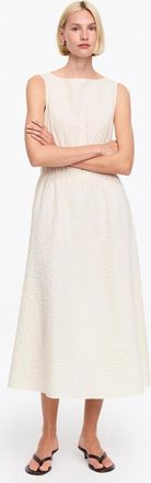 Arket Kleid Aus Seersucker -Wei&szlig;