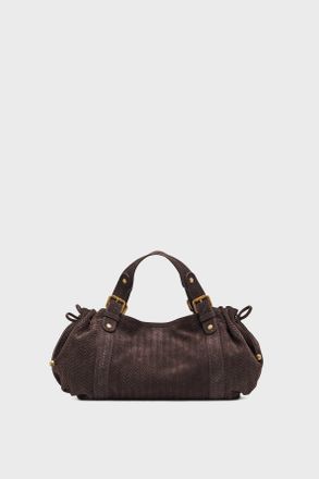 Gerard Darel Sac &agrave; main en cuir velours effet tress&eacute; - 24H