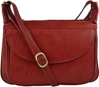Gigi Sac &agrave; bandouli&egrave;re en cuir pour femme Collection Othello, Rouge, Taille Unique