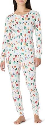 Amazon Essentials Ensembles de Pyjamas de Noël Assortis pour la Famille Femme, Lumières Festives, M