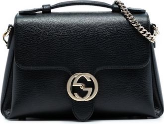 Gucci Hobo Bags - Small Dollar Calf Interlocking G Satchel - Gr. unisize - in Schwarz - für Damen