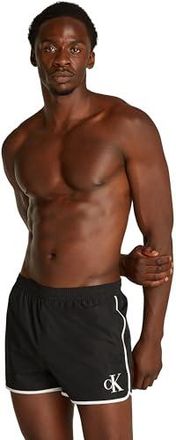 Calvin Klein Slip de Bain Homme Short Runner avec Cordon de Serrage, Noir (Pvh Black), L