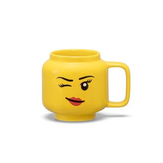 Room Copenhagen LEGO Keramiktasse klein - Winking Girl - 255 ml | Perfekte Tasse Geschenke für Männer, Tassen für Kinder und Frauen, cooler Spaß und einzigartige klei