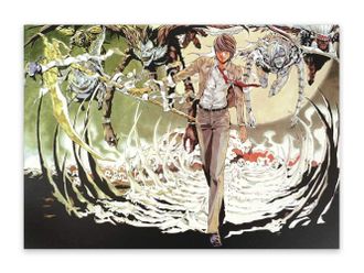 Coolchange Hochwertiges Death Note Wandbild auf Hartschaumplatte | Poster 30x42cm | Motiv: Light Yagami