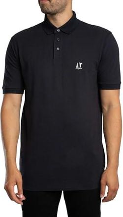 A|X Armani Exchange Icon Project, Embroidered Logo Polo, Bleu Marine foncé, XXL Homme