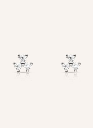 VEYNOU Veynou Ohrstecker Fleur Aus 14 Karat Wei&szlig;gold Und 0,16ct. Diamanten silber
