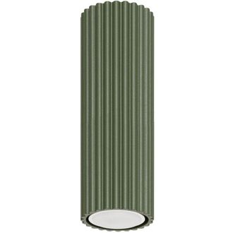 Licht-Erlebnisse Spot Lampe Decke Aufputz Aluminium GU10 rund &Oslash; 6,5 cm Olivgr&uuml;n Modern Deckenlampe