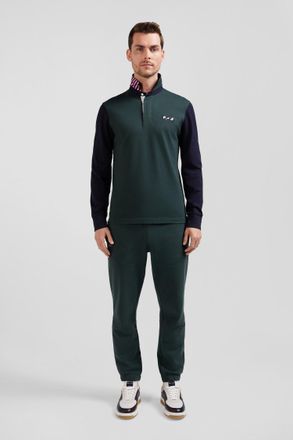 Eden Park Maillot Manches Longues En Coton Vert Applications De Tissu Cravate Cercl&eacute; Coupe Regular