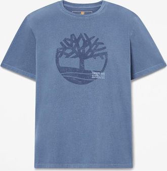 Timberland St&uuml;ckgef&auml;rbtes T-Shirt mit Logo-Grafik f&uuml;r Herren in Dunkelblau, Herren, Blau, Gr&ouml;&szlig;e