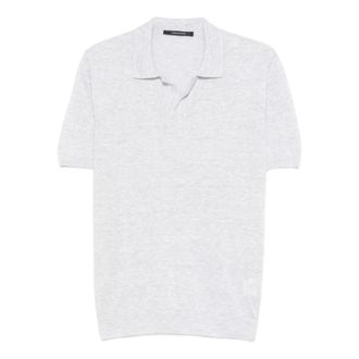 Tagliatore Keith Strick-Polohemd mit kurzen &Auml;rmeln - - Knitwear - Herren - Grau - L