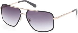 Guess Homme, Accessoires, Gris, Taille: 60 MM Lunettes de soleil aviateur en m&eacute;tal