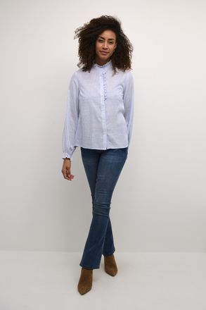 Cream Langarm - Hemd Regular fit blue white