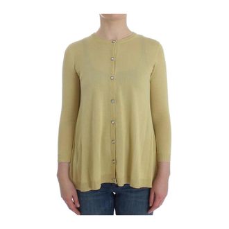 Dolce & Gabbana Gelber Seidenkristall-Cardigan-Pullover - - Knitwear - Damen - Gelb - 2XS