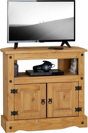 IDIMEX Meuble tv salsa l 85 cm en bois massif avec 2 portes - Finition laquée