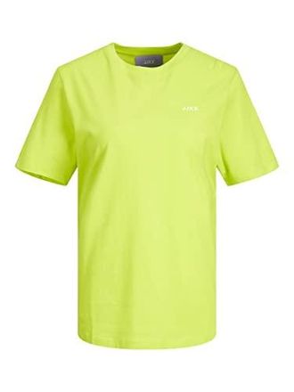 Jack & Jones Jxanna SS Reg Every Small Logo Tee Noos T-Shirt pour Femme, Lime Punch/Print : Lime Cream Jjxx Logo, M