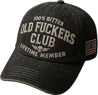 Generic Old Fuckers Club Casquette de baseball vintage brod&eacute;e r&eacute;glable 100 % Bitter Lifetime Cadeau amusant, a, Taille unique