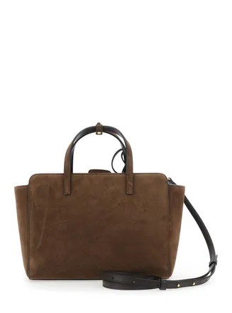 Hidesins Womens Handbag Flap M Suede Chocolate Calf Leather Handbags Hand Bags