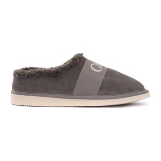 Chlo&eacute; Femme, Chaussures, Gris, Taille: 35 EU Logo Suede Slipper