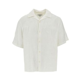 Wax London Didcot embroidered flowers linen shirt Man XL