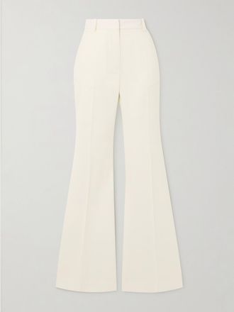 Nina Ricci Pantalon &Eacute;vas&eacute; En Gabardine De Laine - Cr&egrave;me