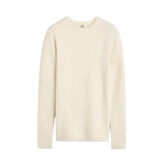 Toteme Strukturierter Rundhals-Strickpullover - - Knitwear - Damen - Beige - S