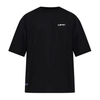 Off-white T-Shirt mit buntem Logodruck - - Tops - Herren - Schwarzk - S
