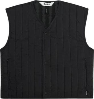 Rains Femme, Vestes, Noir, Taille: 36 FR Banja Short Liner Vest