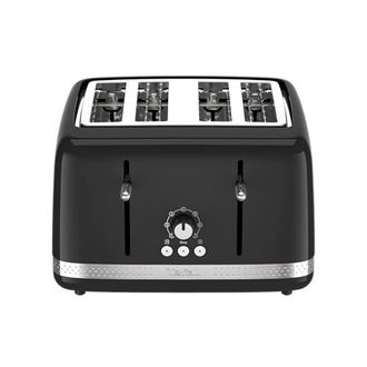 T-fal Black Collection TF3058G0 Grille-pain &agrave; 4 emplacements, 7 niveaux de brunissage, fonctions d&eacute;cong&eacute;lation, arr&ecirc;t et r&eacute;chauffement, bac ramasse-miettes 
