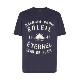 Balmain T-Shirt mit Rundhalsausschnitt und kurzen &Auml;rmeln - - Tops - Herren - Blau - 2XL