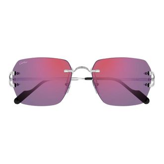 Cartier Rechteckige Sonnenbrille - - Accessories - Damen - Lila - 59 MM