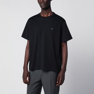 Prada Boxy cotton crew-neck T-shirt in black
